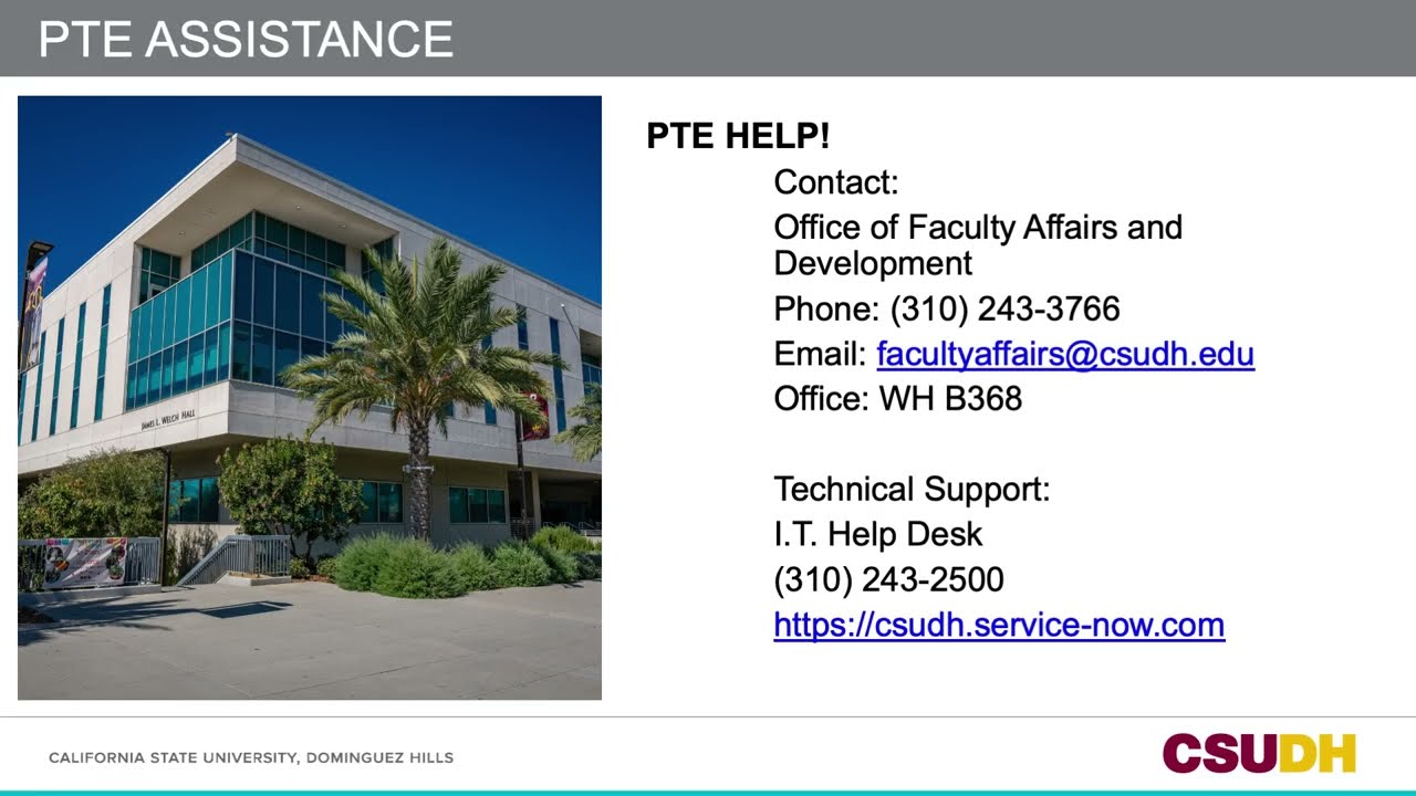 PTE Faculty User Guide