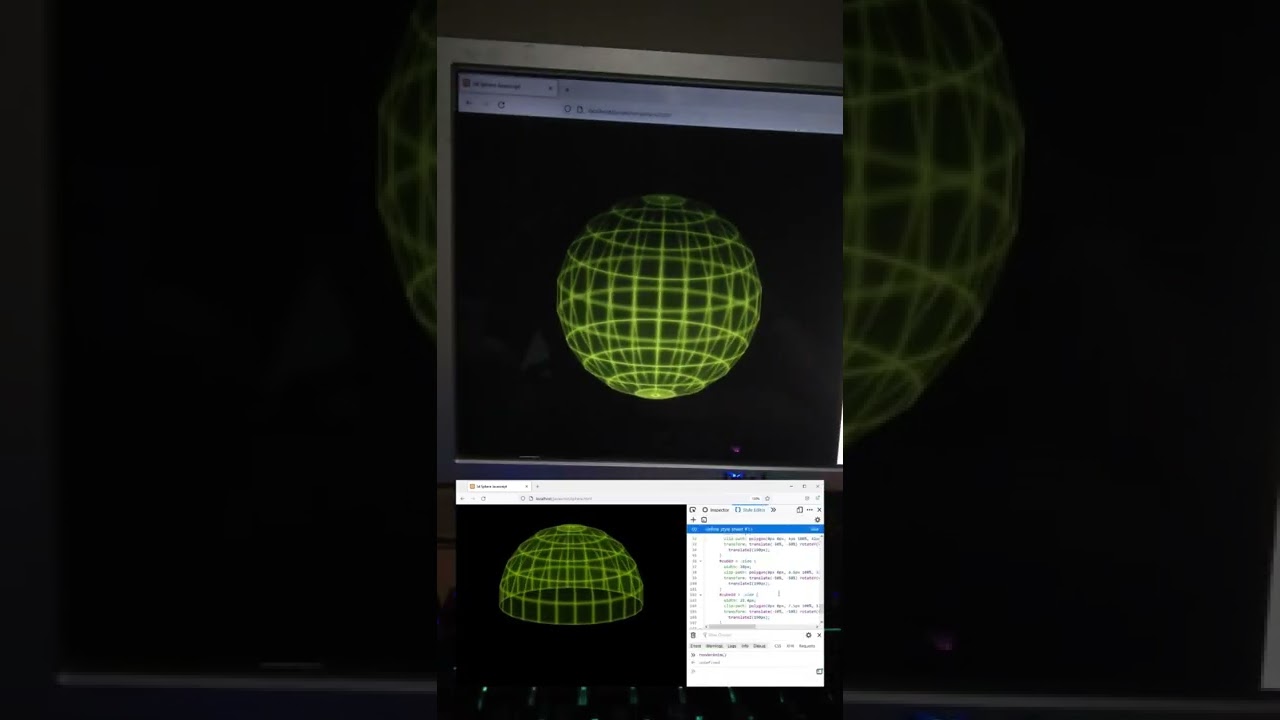 How I created Hologram 3D Sphere using HTML CSS Javascript #shorts