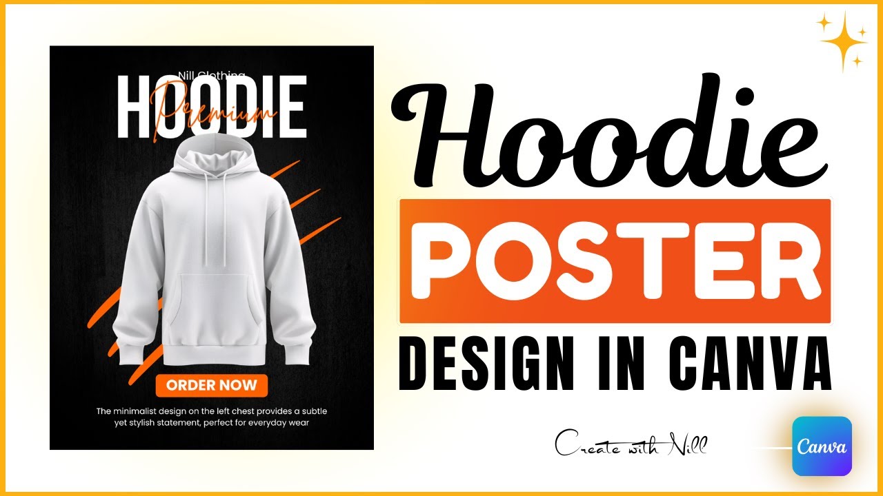 Make a Professional Hoodie Poster Design for Your Clothing Brand in Canva