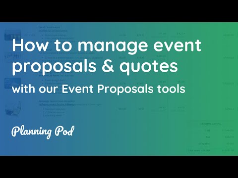 Event Proposal Software - How to manage, design & send event proposals & quotes - Planning Pod