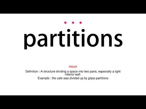 How to pronounce partitions - Vocab Today