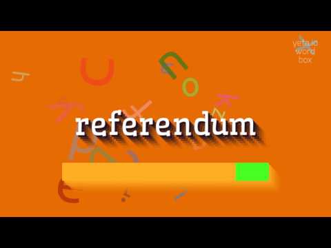 How to say "referendum"! (High Quality Voices)