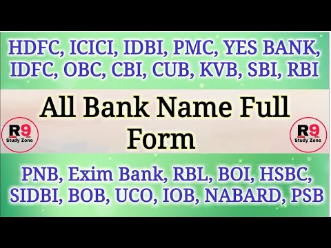 Full Form of All Bank Name in India | hdfc, idbi, icici, idfc, pmc, pnb, yes bank |#RoshanLovevanshi