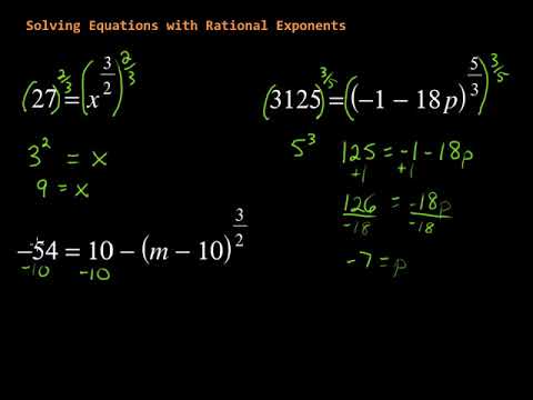 Solving Equations with Rational Exponents