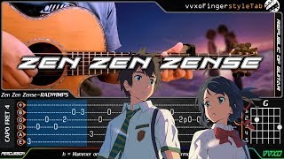 Zen zen zense - 前前前世 - RADWIMPS - Fingerstyle Guitar Cover | TAB ...