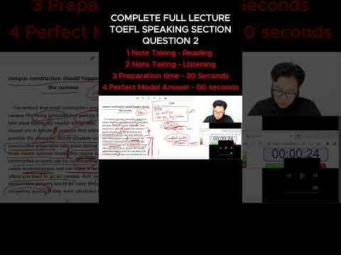 [PREVIEW] COMPLETE FULL LECTURE - TOEFL SPEAKING SECTION Q2 - COMPLETE TOEFL iBT FULL TEST #1 - Q2