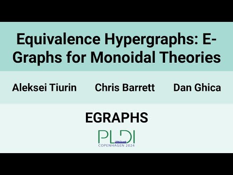 [EGRAPHS24] Equivalence Hypergraphs: E-Graphs for Monoidal Theories
