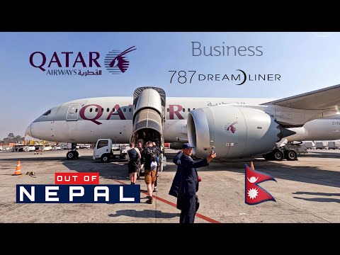 QATAR AIRWAYS BUSINESS CLASS Boeing 787 🇳🇵 Kathmandu - Doha 🇶🇦 [FULL FLIGHT REPORT]