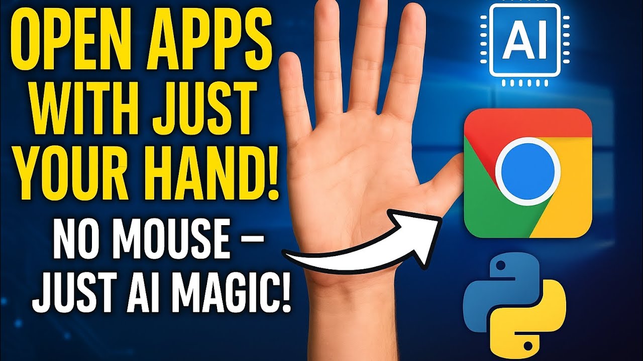 Control Windows Apps Using Hand Gesture | OpenCV, MediaPipe, AI Python Code | No Mouse Needed!