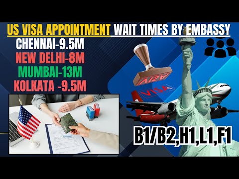 📅 Visa Appointment Wait Times in India Embassies 2025 | Full Details Explained! #F1Visa #msinusa