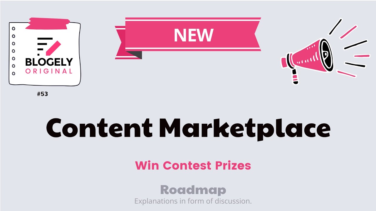Blogely upcoming Content Marketplace launch announcement. Free access offer, contest, prizes.