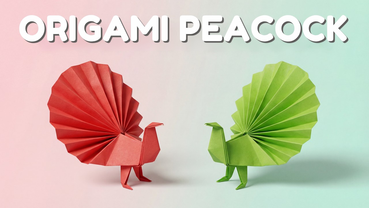 Beautiful Paper Peacock | Origami Tutorial | 3D Peacock Craft