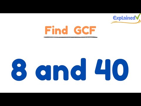 How to Find the Greatest Common Factor for 8 and 40