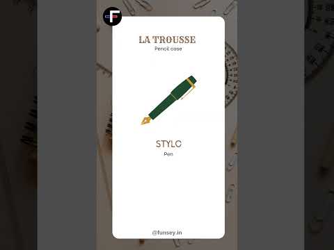 Explore what you have in your Pencil Case || La trousse || Name stationery objects in French Funsey