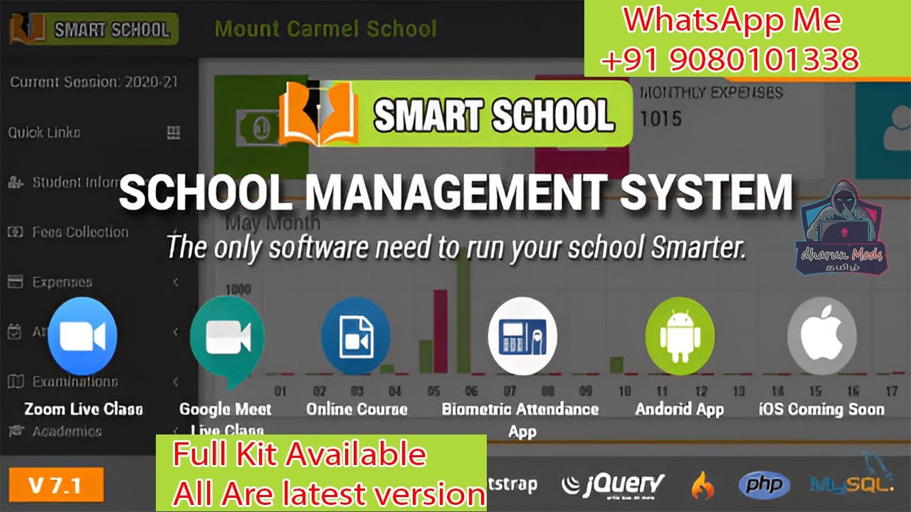 Smart School v7.1.0 - School Management System |full kit| Cracked| No Purchase code | Codecanyon