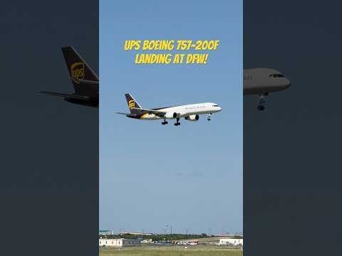 UPS Boeing 757-200F landing At DFW!