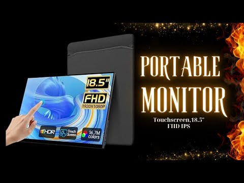 Portable Monitor Touchscreen, 18.5'' FHD IPS Touch Screen Monitor, Travel Monitor w/ Kickstand