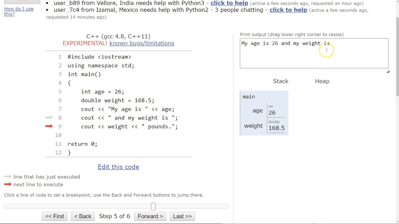 Python Tutor (PythonTutor.com) - Best Programming Learning Tool EVER!! - Using with C++