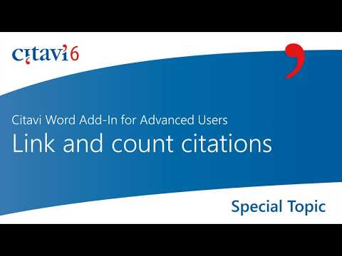 Citavi 6 Word Add-in: Link and count citations (3.3)