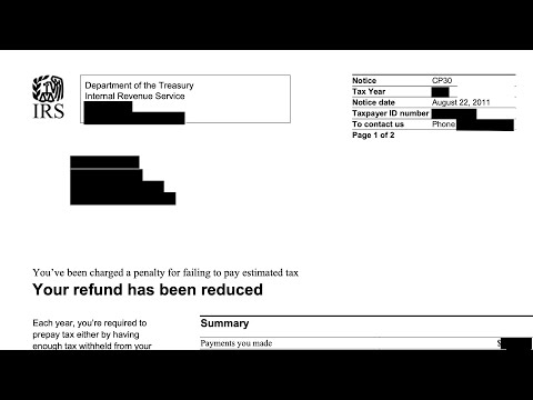 How to understand your CP30 Notice (The IRS charged a penalty for underpaying estimated taxes)