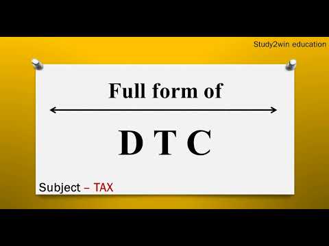 DTC ka full form | Full form of DTC in English | Subject - TAX