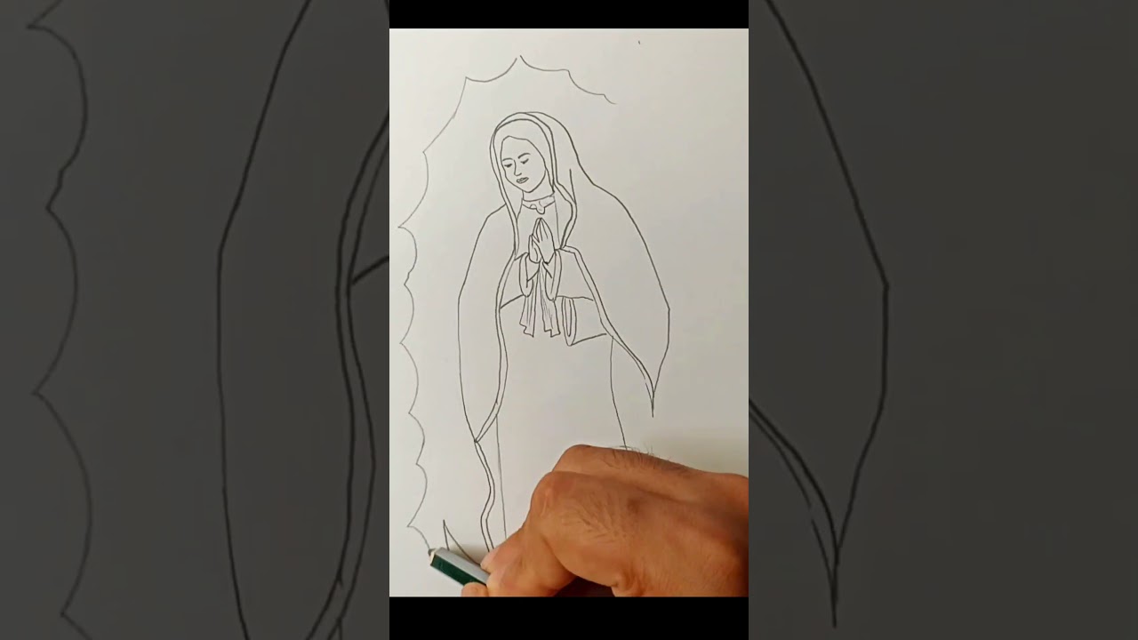 Cómo Dibujar la Virgen de Guadalupe - How to Draw a Virgin of Guadalupe