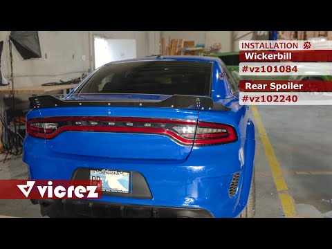 Dodge Charger Aggressive Rear End! | Vicrez Wickerbill vz101084 & V5R Wing vz102240 | Installation