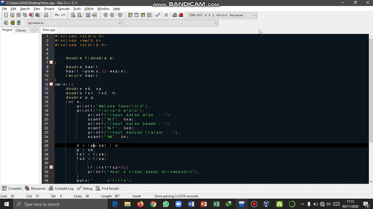 Program Metode Tabel