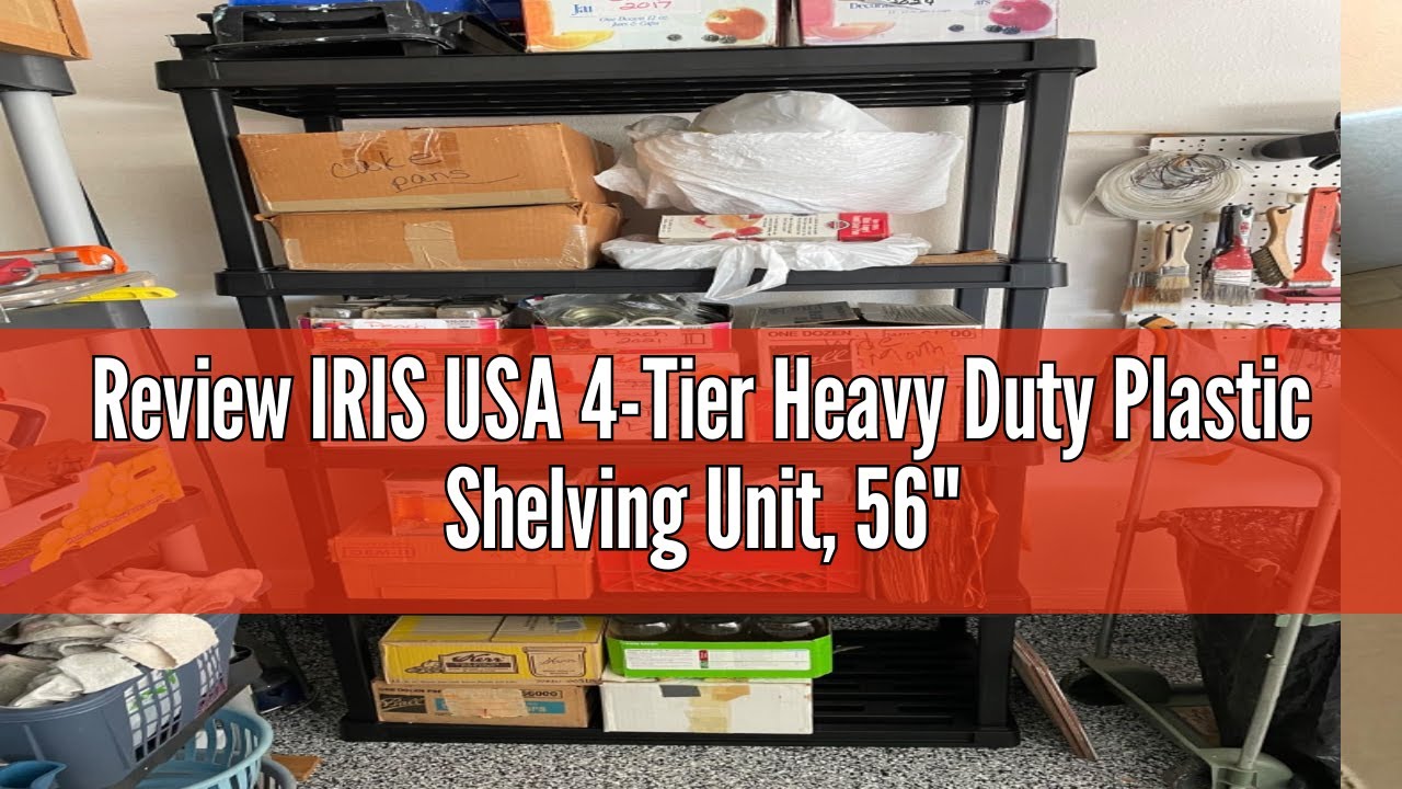 Review IRIS USA 4-Tier Heavy Duty Plastic Shelving Unit, 56