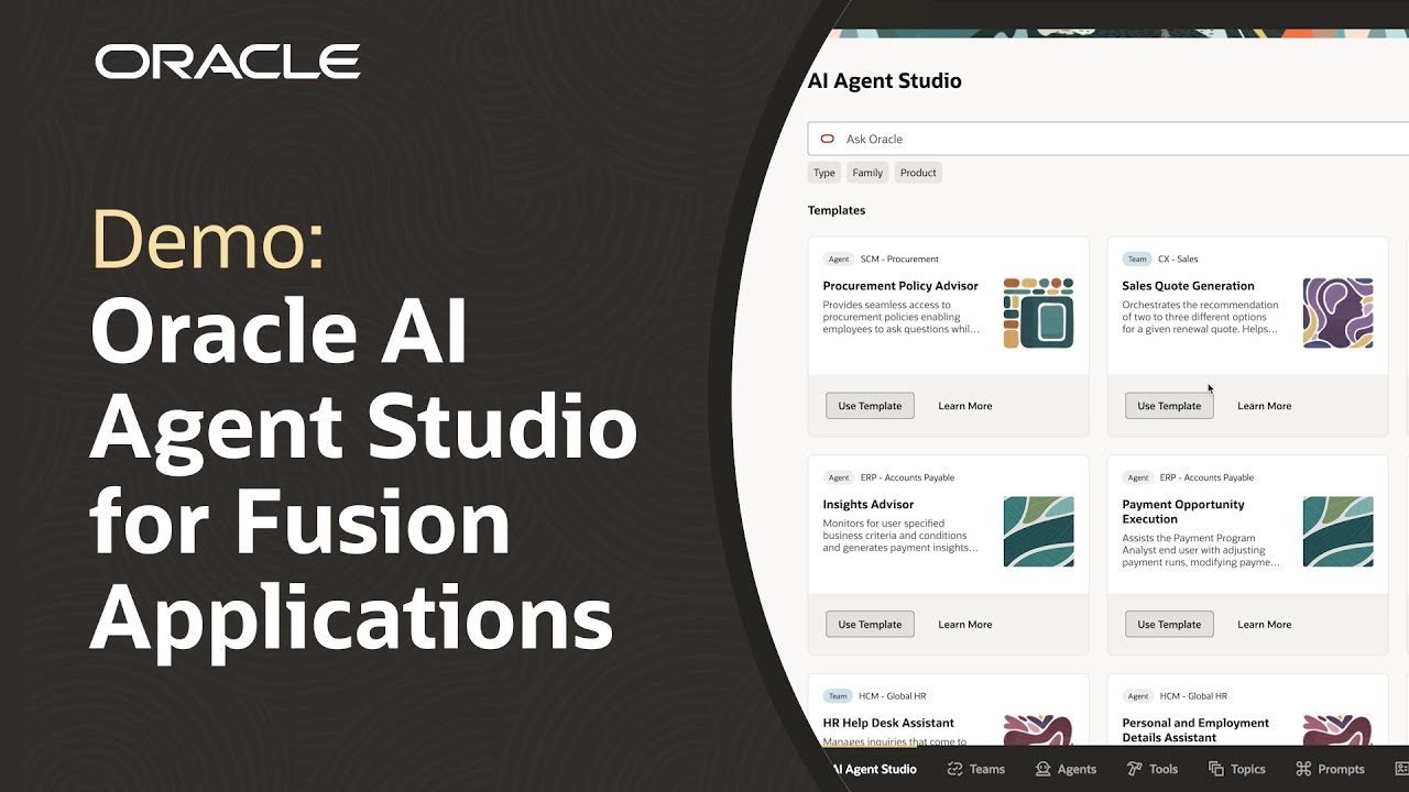 Oracle AI Agent Studio for Fusion Cloud Applications: Demo