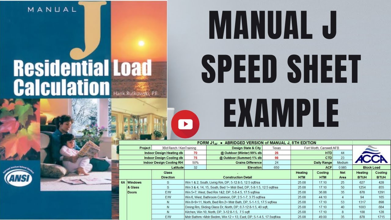 ACCA Manual J Speed Sheet Example