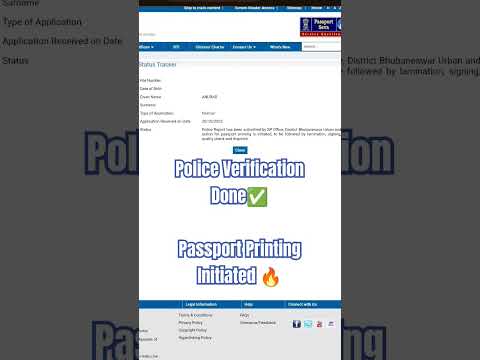 Passport Police Verification Done ✅ || Passport Printing Initiated 🔥#passport #viral #viralshorts