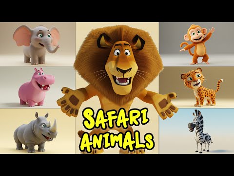 Safari Animal Sounds Song | Fun Nursery Rhyme for Kids - Learn Animal Names and Sounds