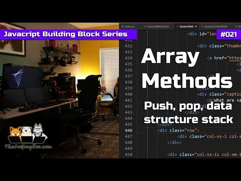 Array Methods: Push, Pop, Data Structure Stack - Javascript Building Blocks 21
