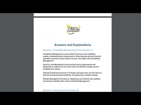 ITIL Foundation Review Questions & Answers - Practice IT Service Management
