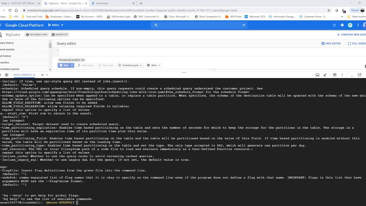 BigQuery   Command Line