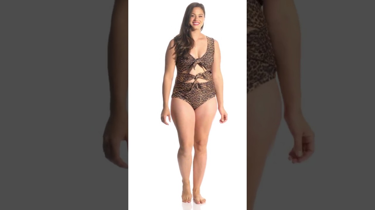 Alpine Butterfly Plus Size Leopard Goddess One Piece Swimsuit | SwimOutlet.com
