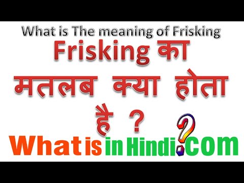 Frisking का मतलब क्या होता है | What is the meaning of Frisking in Hindi | Frisking ka matlab kya h