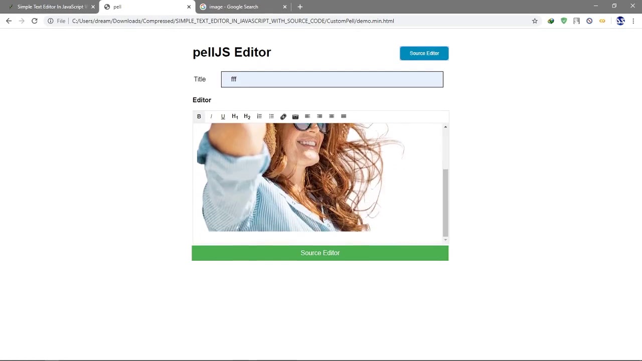 SIMPLE TEXT EDITOR IN JAVASCRIPT WITH SOURCE CODE