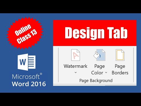 Design Tab in MS Word // Document Formatting // Page Background