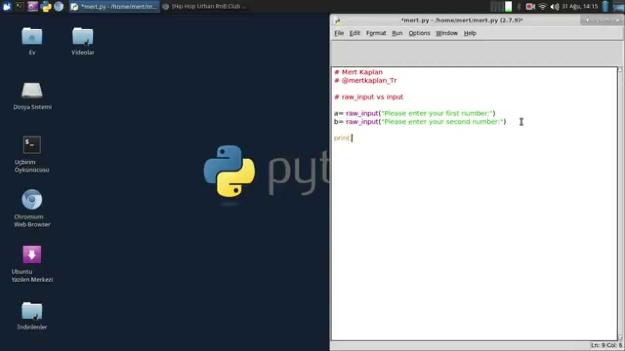 Programming on Linux - Python raw input vs input