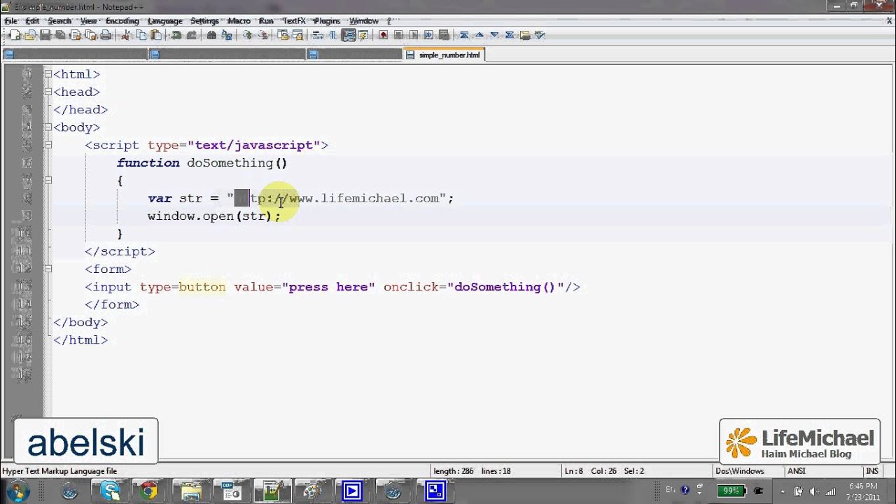 The window.open Function in Java Script (1/2)