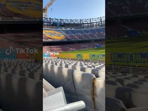 Newly Installed Chairs and other stuff at Spotify Camp Nou football stadium in Barcelona Catalunya