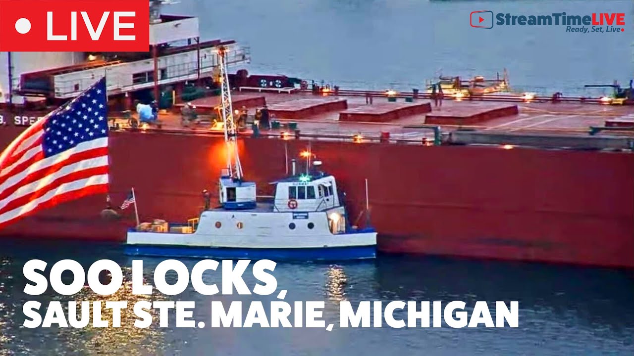 Soo Locks, Sault Ste Marie, Michigan USA | Streamtime LIVE