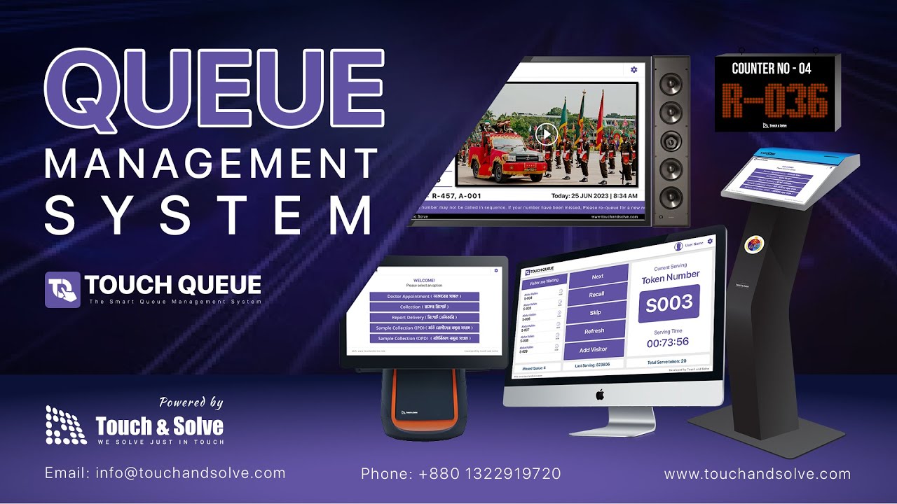 Smart Queue Management system | Touch Queue | Touch And Solve