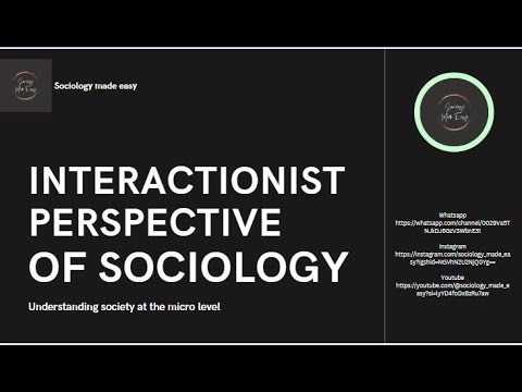 The Interactionist Perspective- Meaning (Lecture-1)