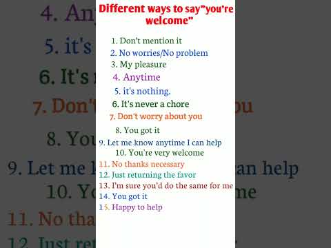 synonyms for you're welcome || #shorts #youtubeshorts #synonyms