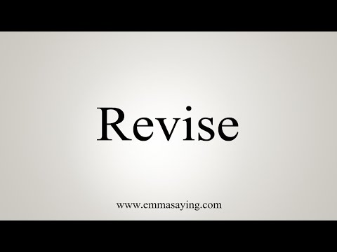 How To Say Revise