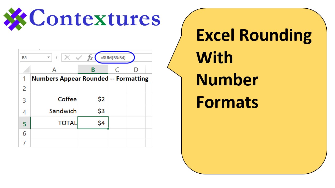 Excel Rounding With Number Formats