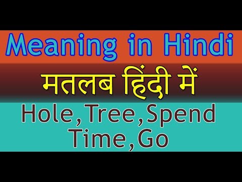 Hole | Tree | Spend | Time | Go | Meaning in Hindi with Examples | मतलब हिंदी में